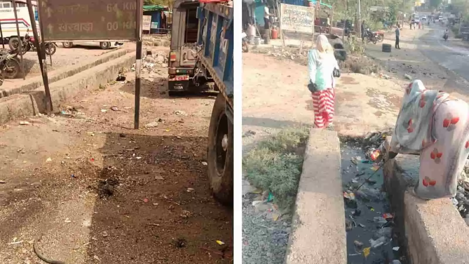 खबर का असर: 24 घंटे में नाली सफाई, सड़क से हटाया गया गंदे पानी का भराव ...